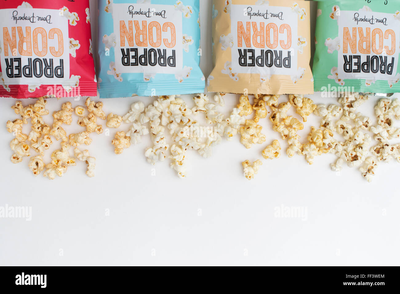 Propercorn flavored popcorn Stock Photo - Alamy