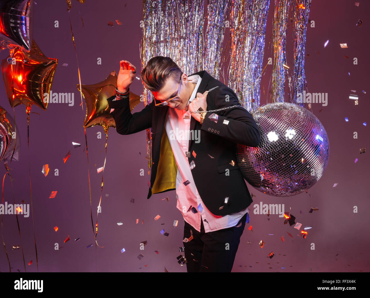 Party disco ball balloons hi-res stock photography and images - Alamy