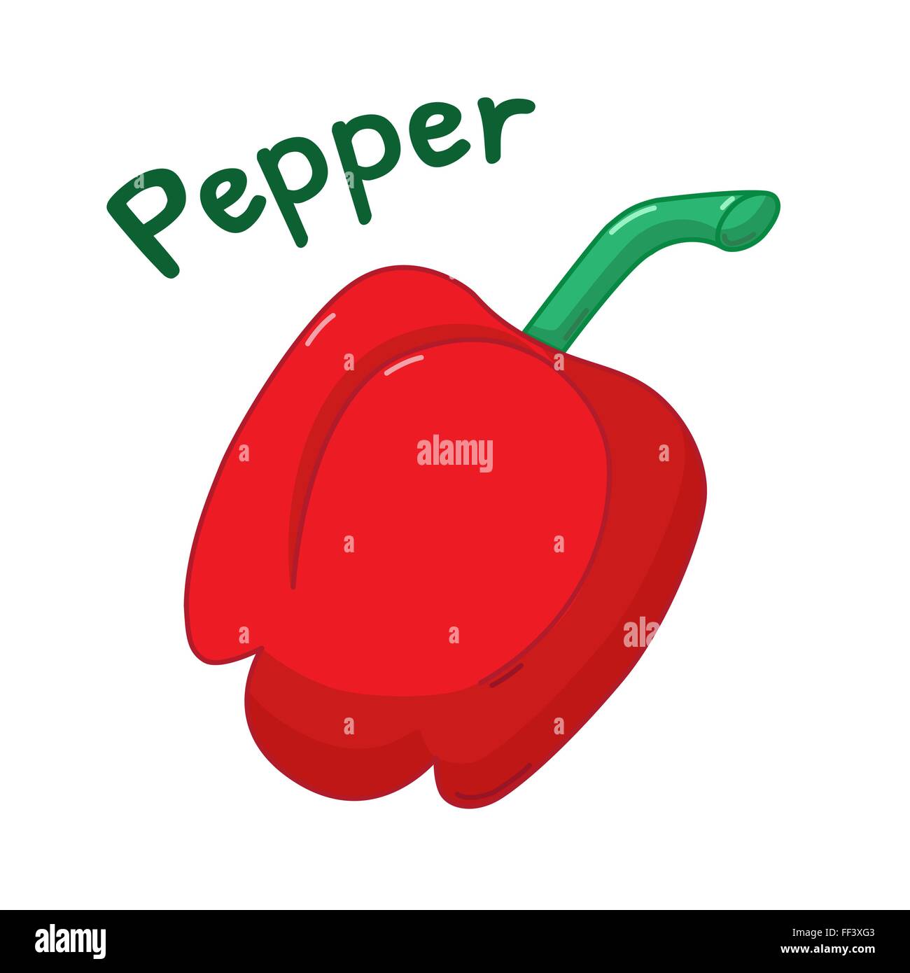 Isolated icon of raw red pepper with name Stock Vector Image & Art - Alamy