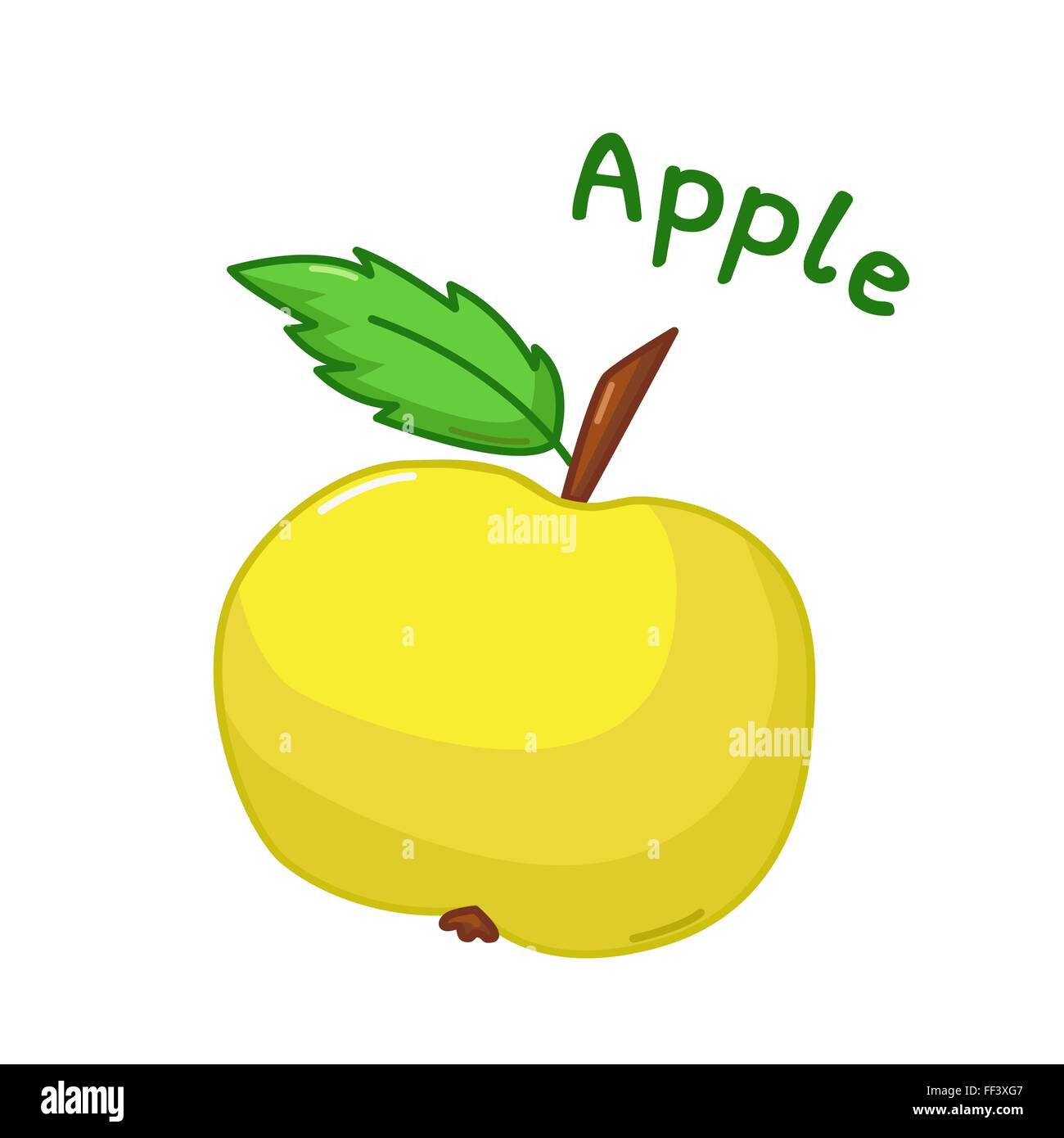 Isolated icon of raw yellow apple with name Stock Vector Image & Art ...