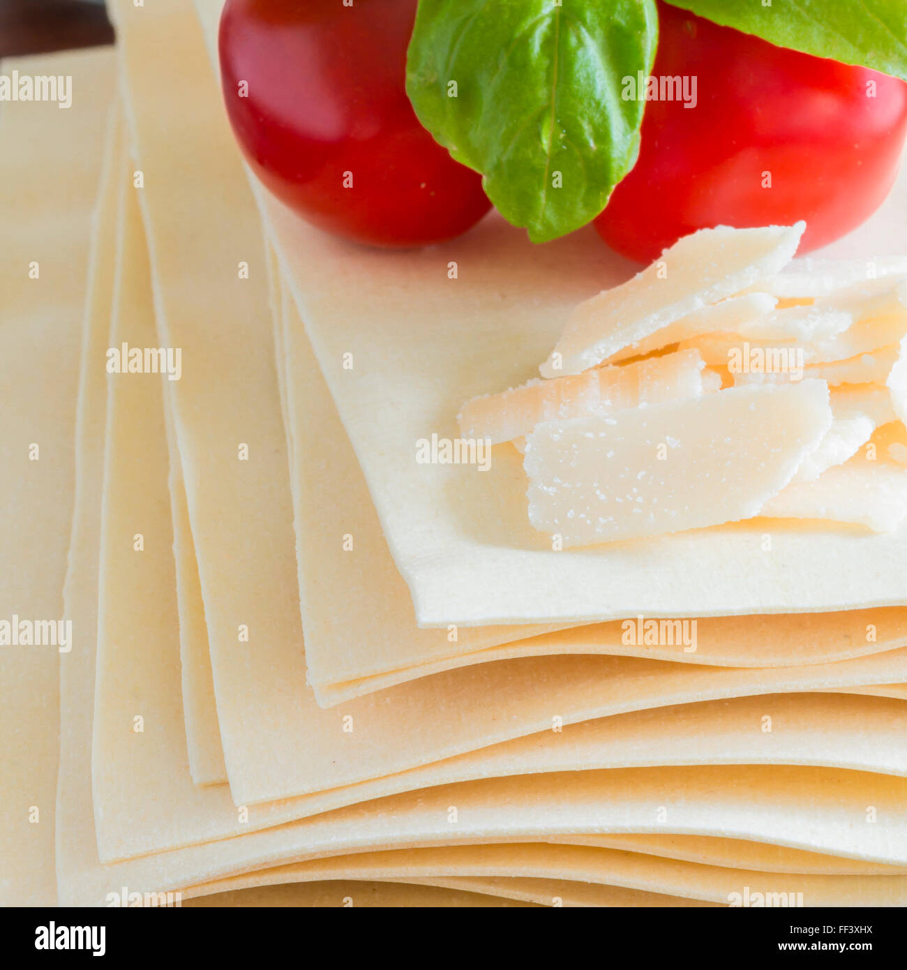italian lasagna pasta dish ingredients Stock Photo - Alamy