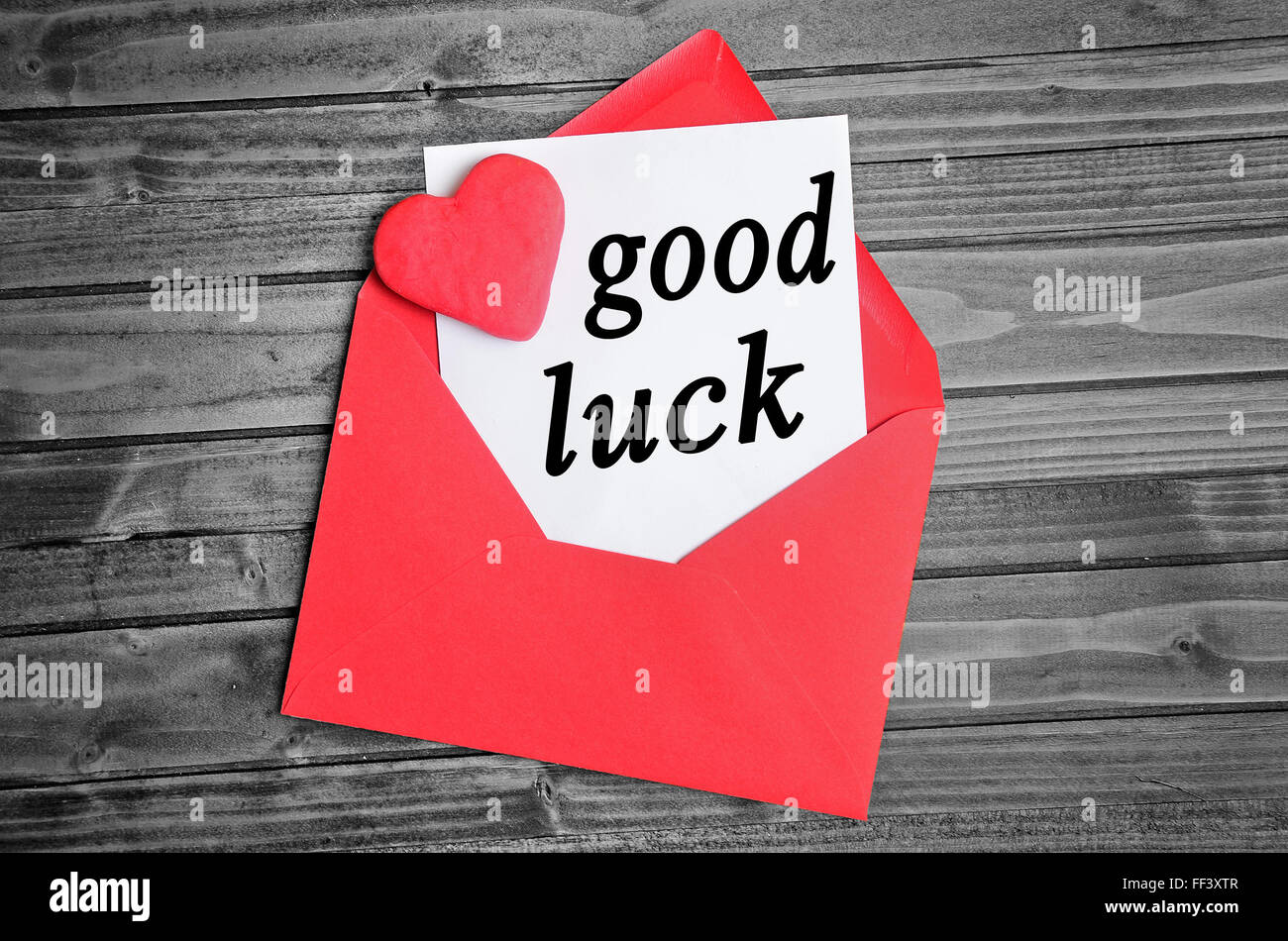 Good luck word on white paper Stock Photo - Alamy