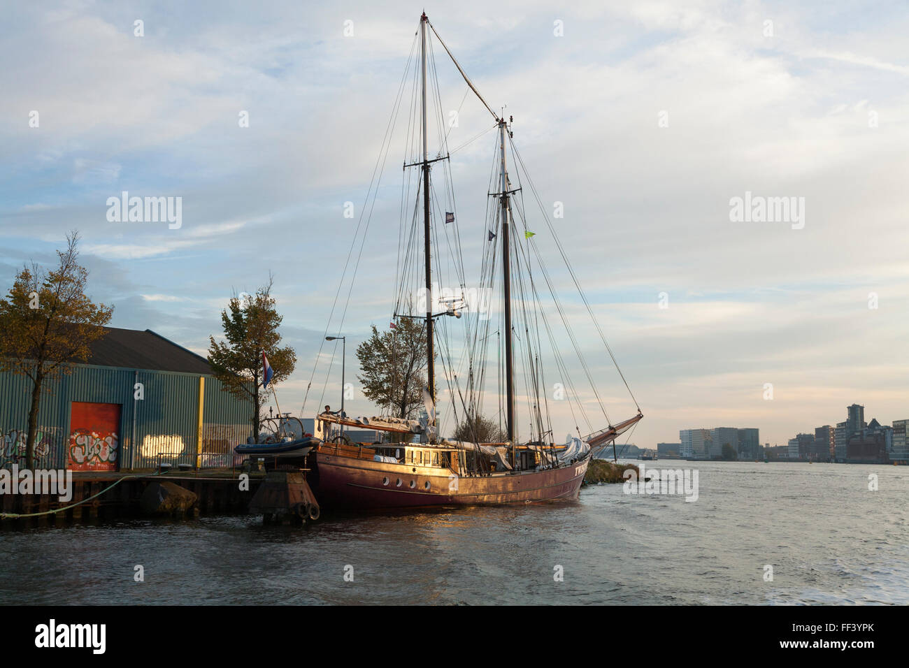 Tall ship named 'Twister'. Moored near to NDSM Werf / wharf ...