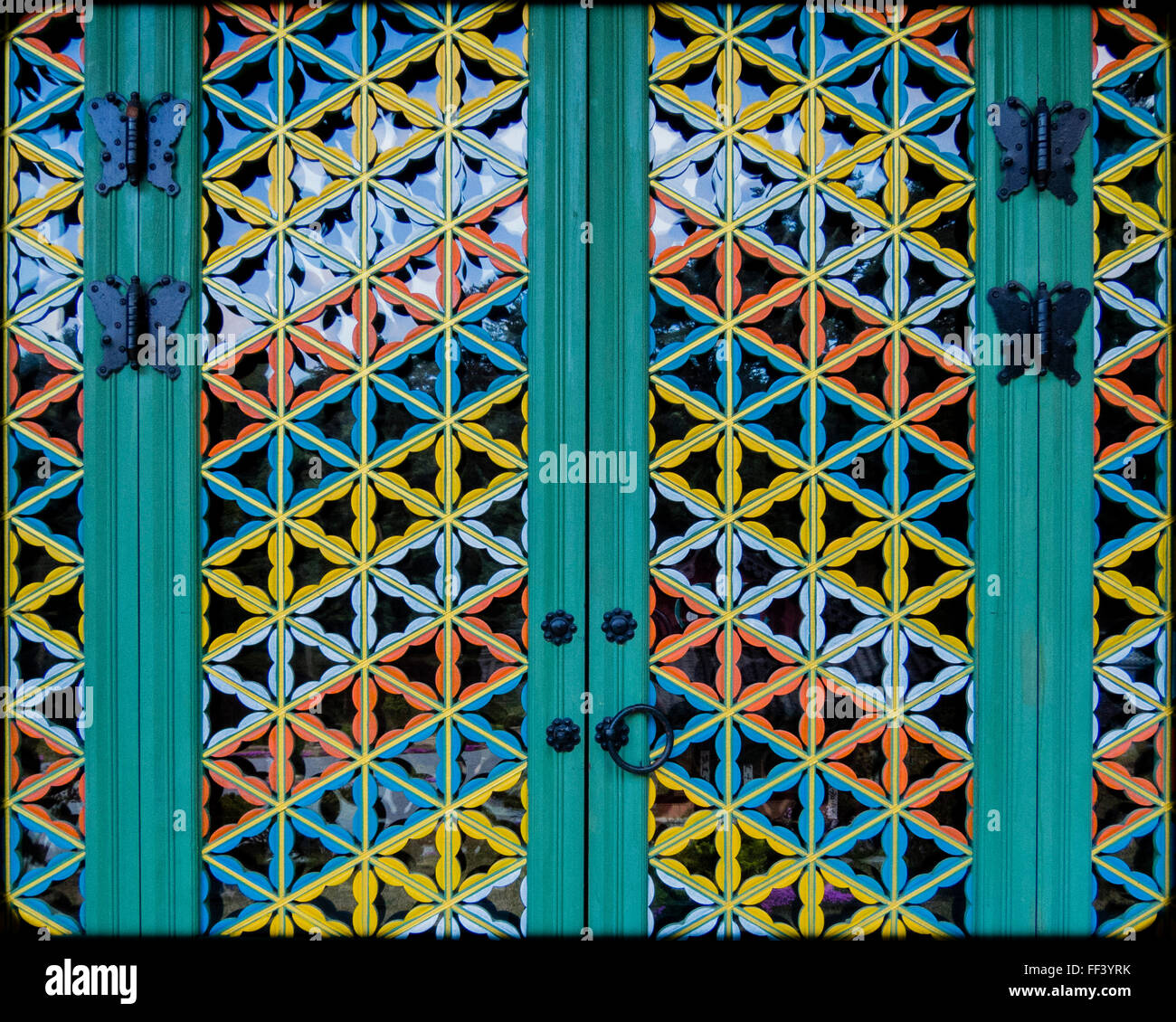Colourful temple doors Stock Photo - Alamy