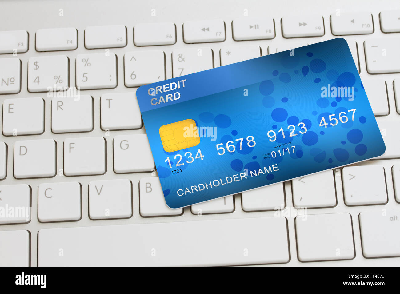 credit card on keyboard Stock Photo - Alamy