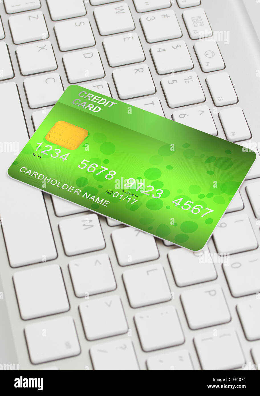 credit card on keyboard Stock Photo - Alamy