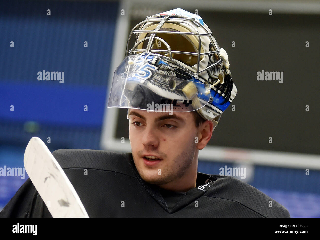 Ostrava, Czech Republic. 10th Feb, 2016. Czech goalkeeper Matej ...