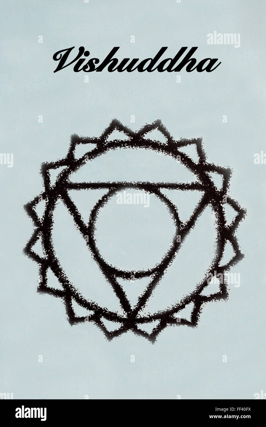 Vishuddha chakra.Isolated on light blue background Stock Photo - Alamy