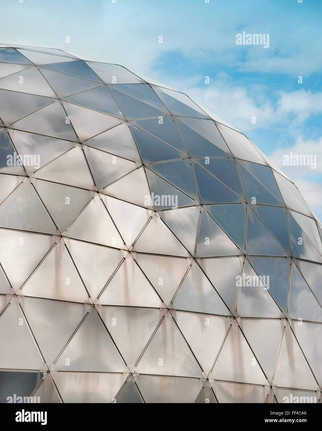 Modern building facade with sphere structure. Vertical Stock Photo - Alamy