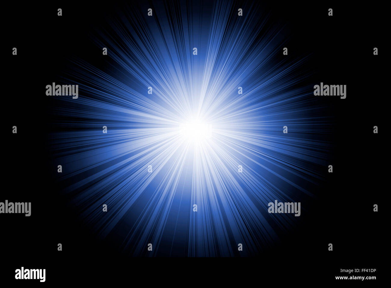 Blue abstract flash illustrated on a black background Stock Photo - Alamy