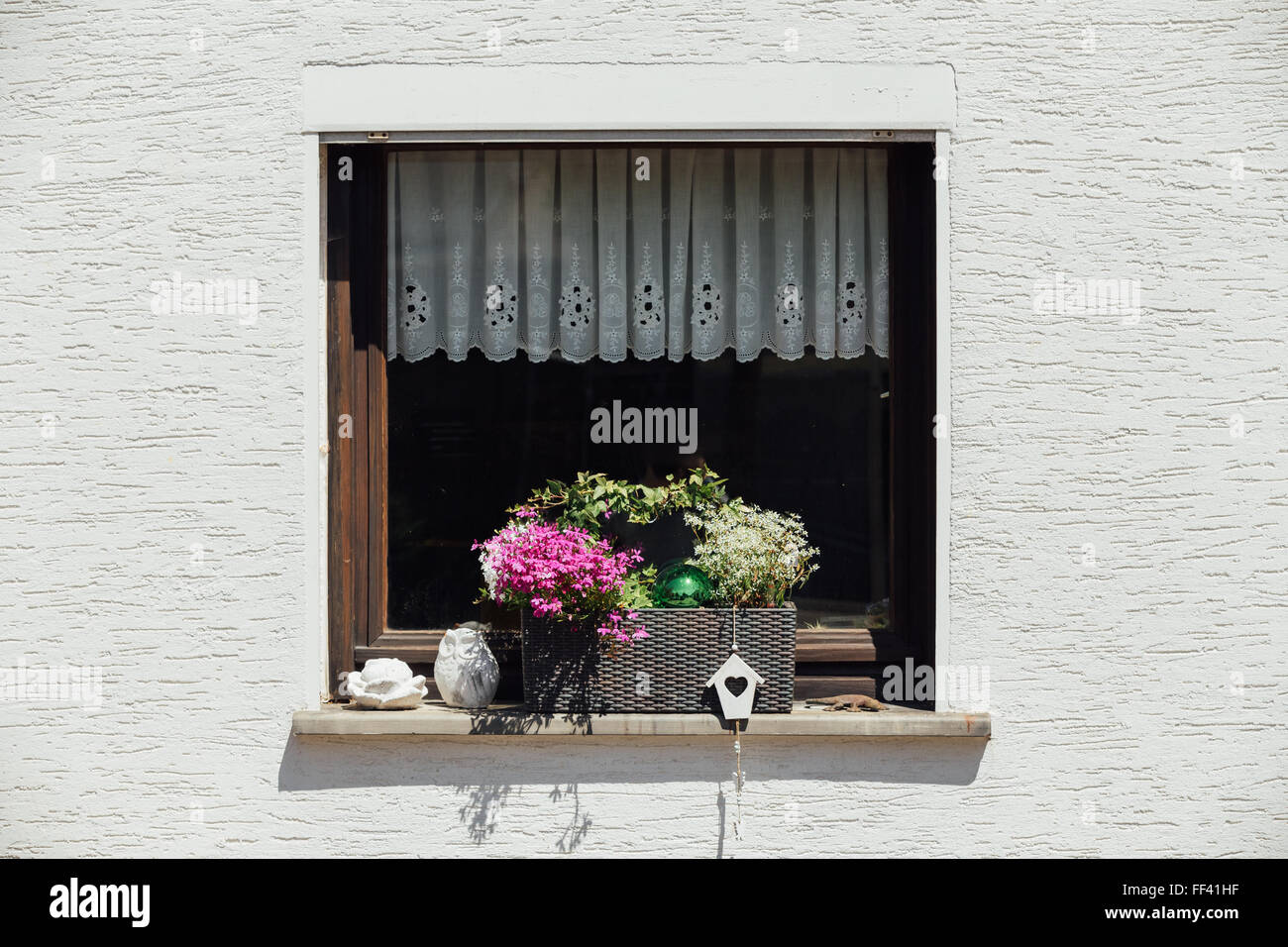 Window Decorated with Flowers in Western Germany Stock Photo - Alamy