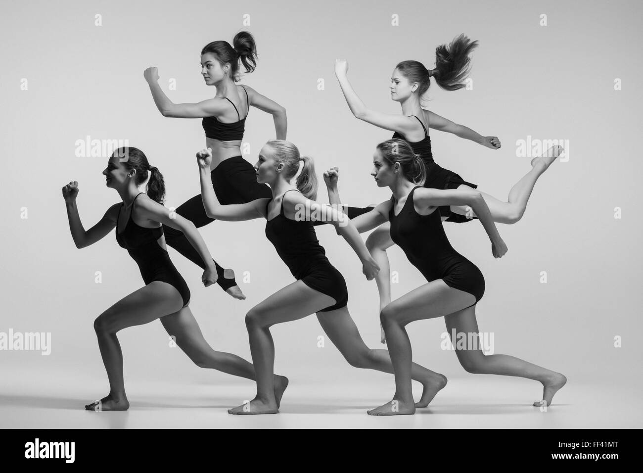 Contemporary Dance Jumps Black And White