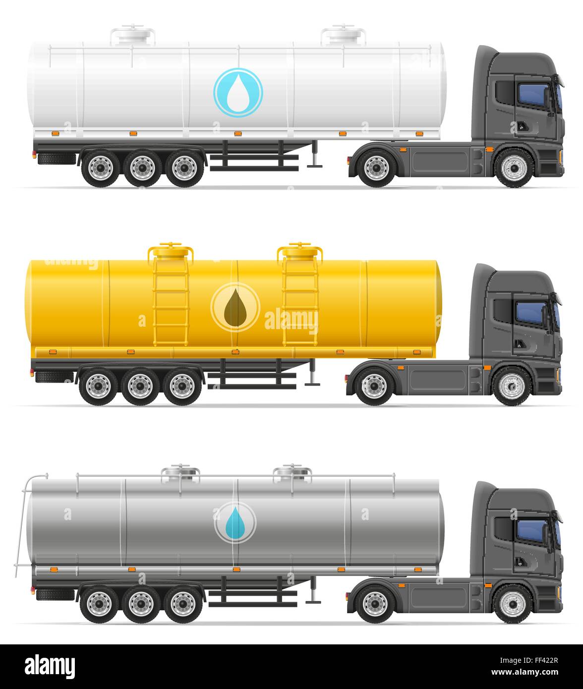 truck semi trailer with tank for transporting liquids vector ...