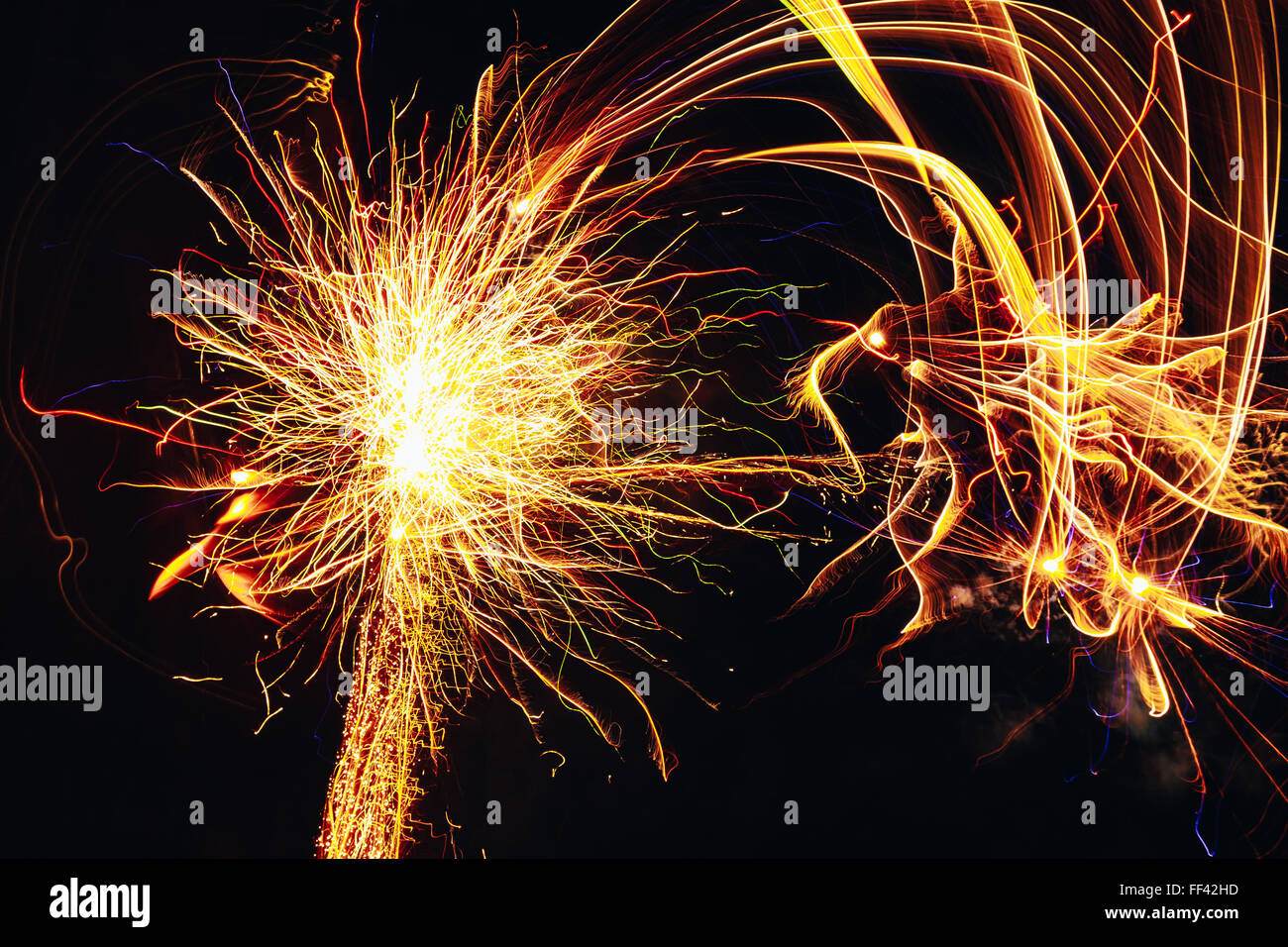 Explosion festive real fireworks hi-res stock photography and images ...