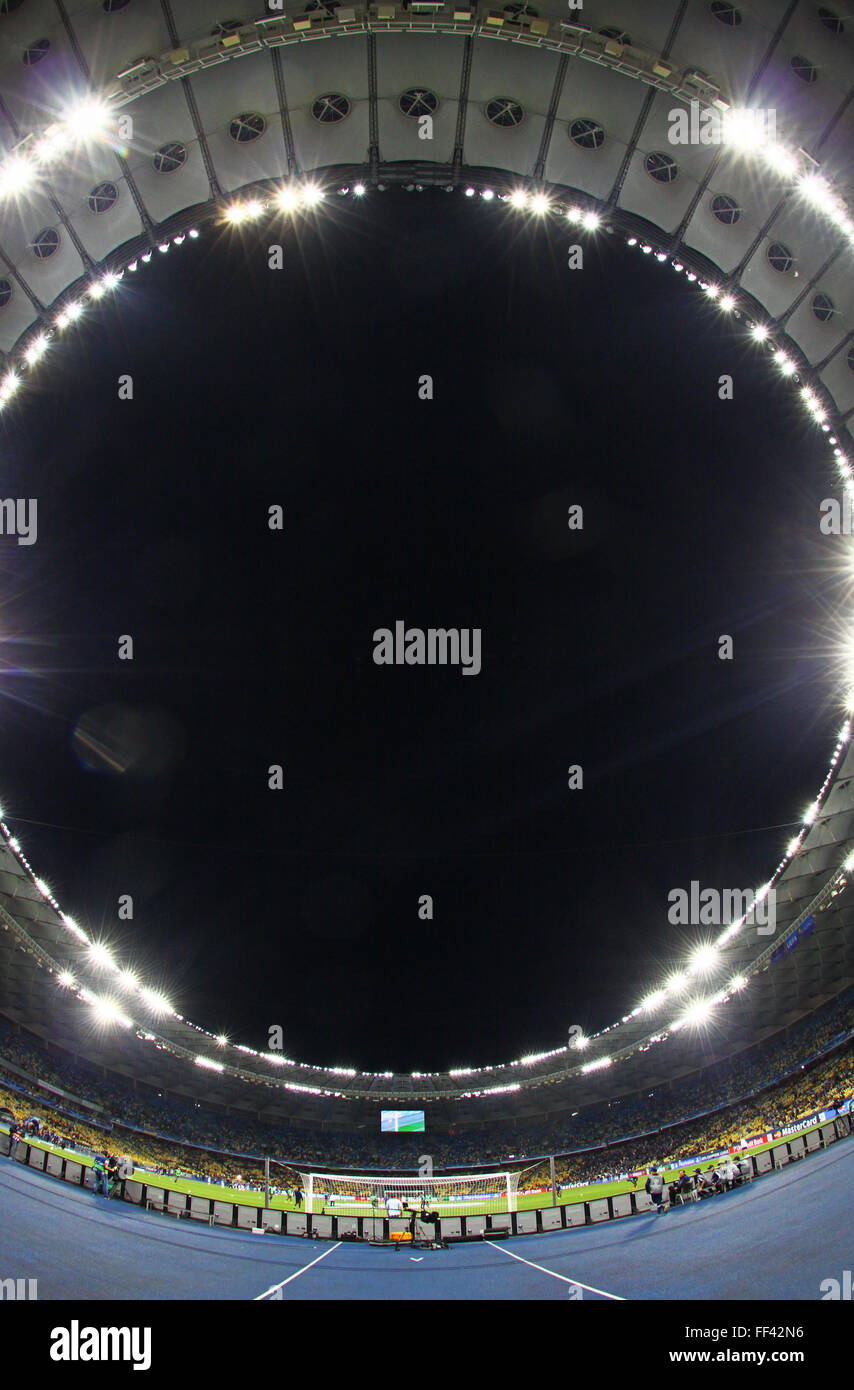 KYIV, UKRAINE - SEPTEMBER 16, 2015: Panoramic view of NSC Olimpiyskyi ...