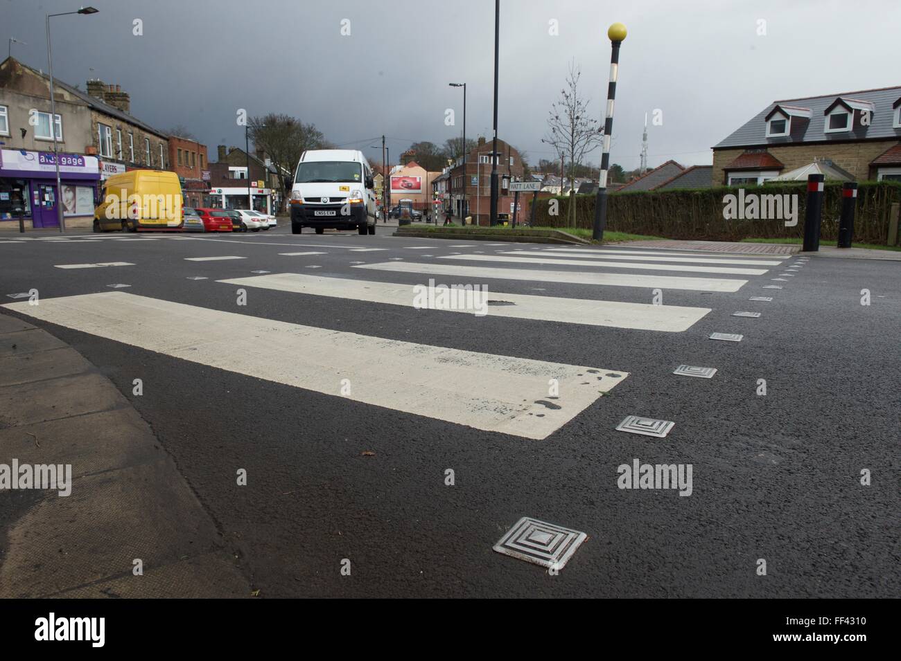 A Zebra crossing on a residential street in Sheffield South Yorkshire ...