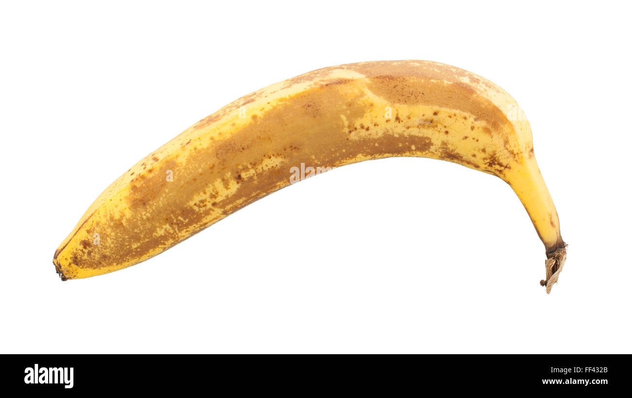 Over ripe banana, isolated on white background Stock Photo - Alamy