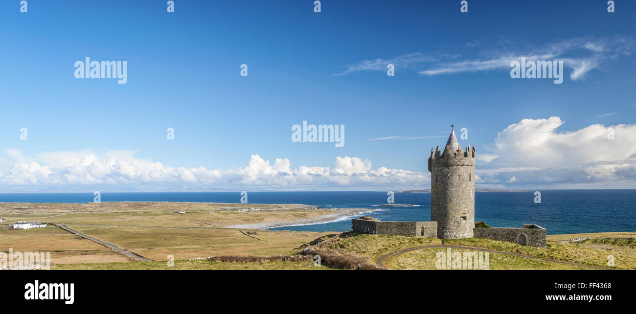 ancient castle by the sea in county clare ireland Stock Photo - Alamy