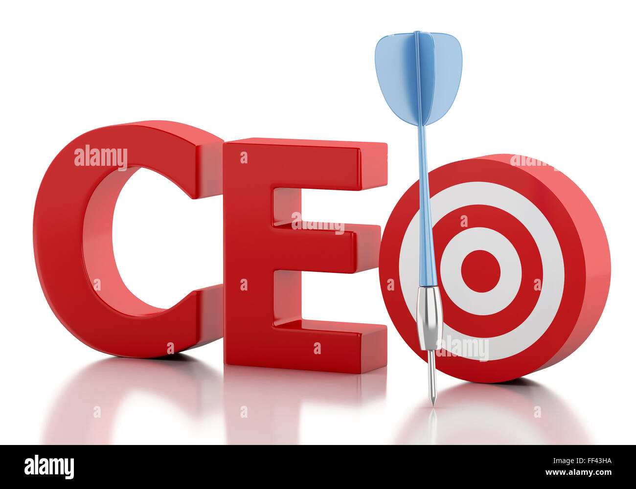 3d renderer image. CEO word with red target. Business concept. Isolated ...