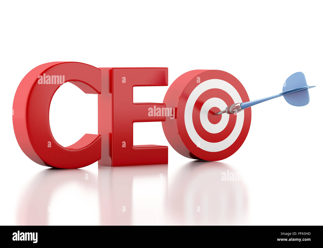 3d renderer image. CEO word with red target. Business concept. Isolated ...