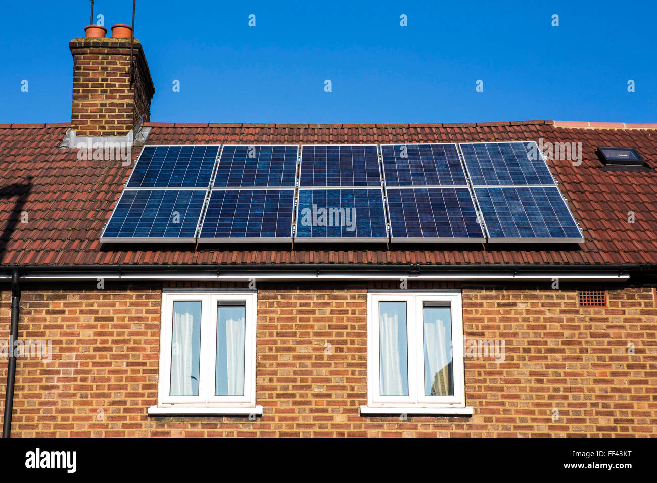 A house on Forest Road, Walthamstow with newly installed photo voltaic ...
