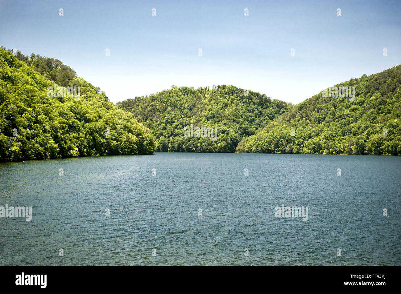 Mountain Lake in Spring Background Stock Photo - Alamy