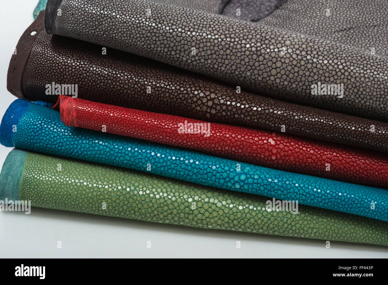 Stingray exotic hide, leather, skins in 5 colors Stock Photo - Alamy