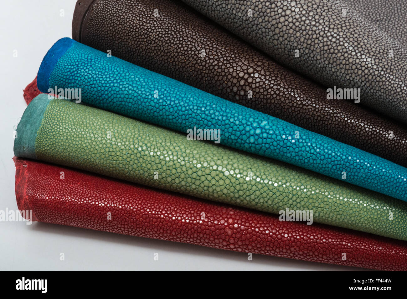 Stingray exotic leather, hide, skins in 5 colors Stock Photo - Alamy