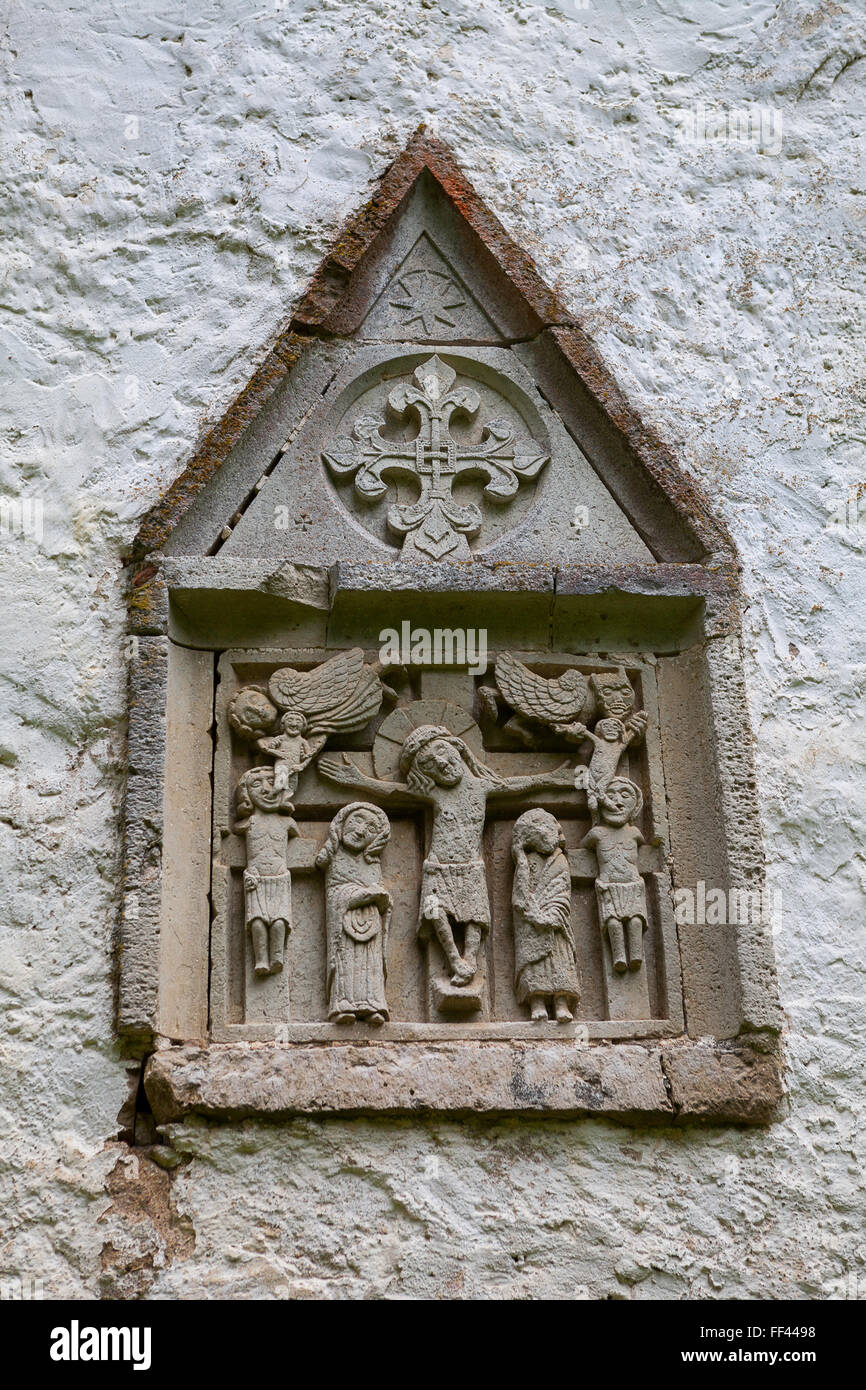 Bas relief on old lutheran church in Estonia Stock Photo - Alamy