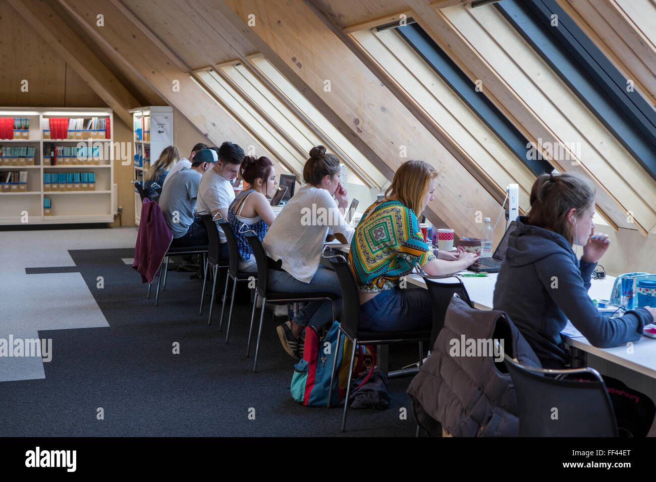 Students study inside the Hive, Worcester is the first fully integrated ...