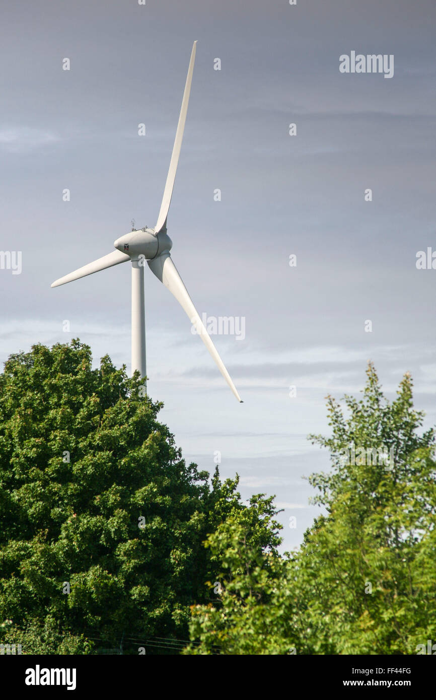 Ecotricity wind turbine at their head office in Green Park, Reading, UK ...