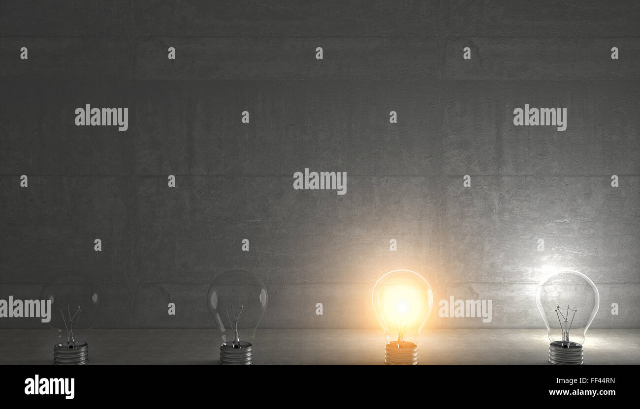 3d image of electric bulb background Stock Photo - Alamy