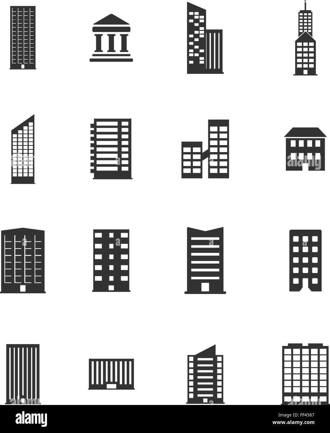 Buildings icons set Stock Vector Image & Art - Alamy