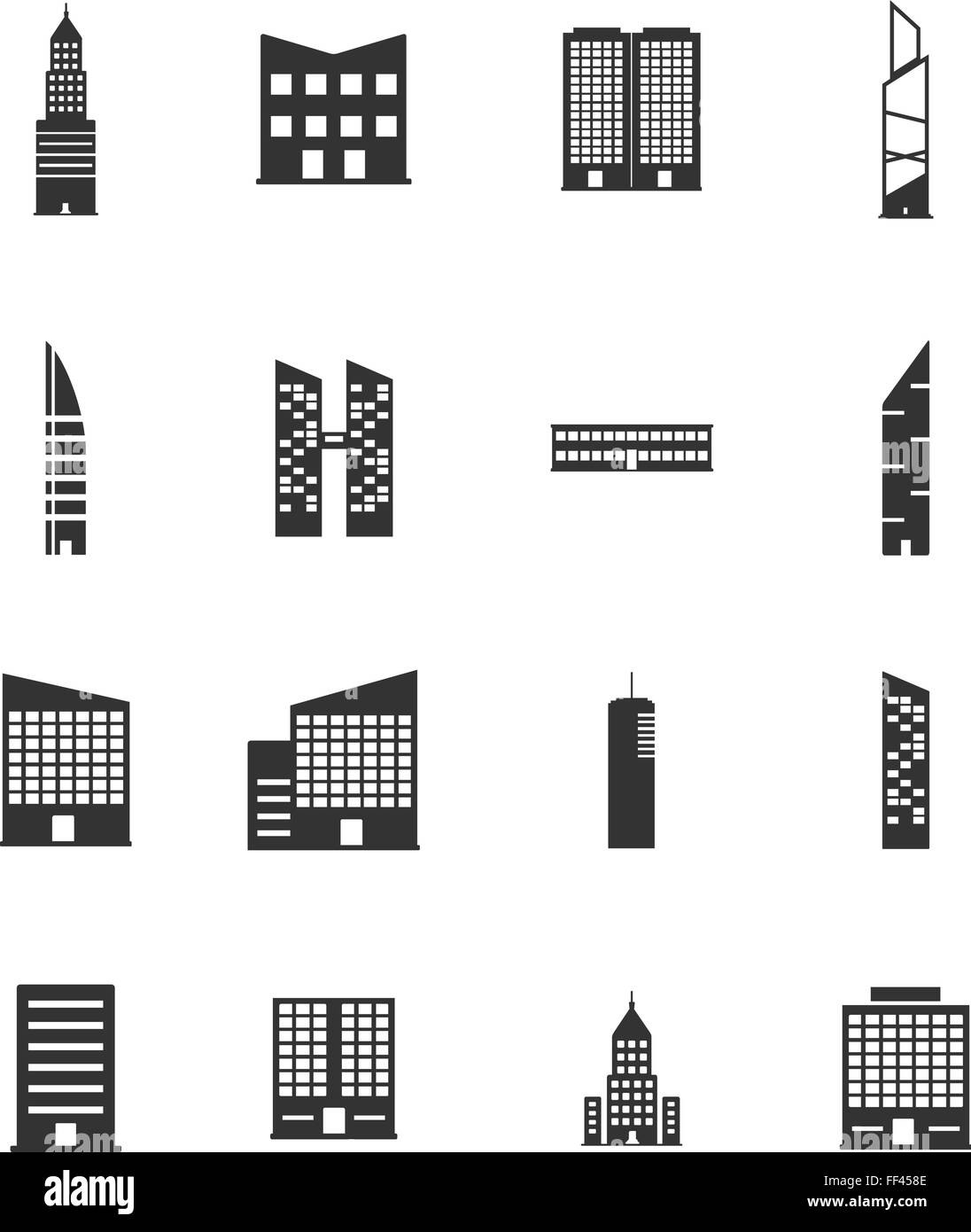 Buildings icons set Stock Vector Image & Art - Alamy
