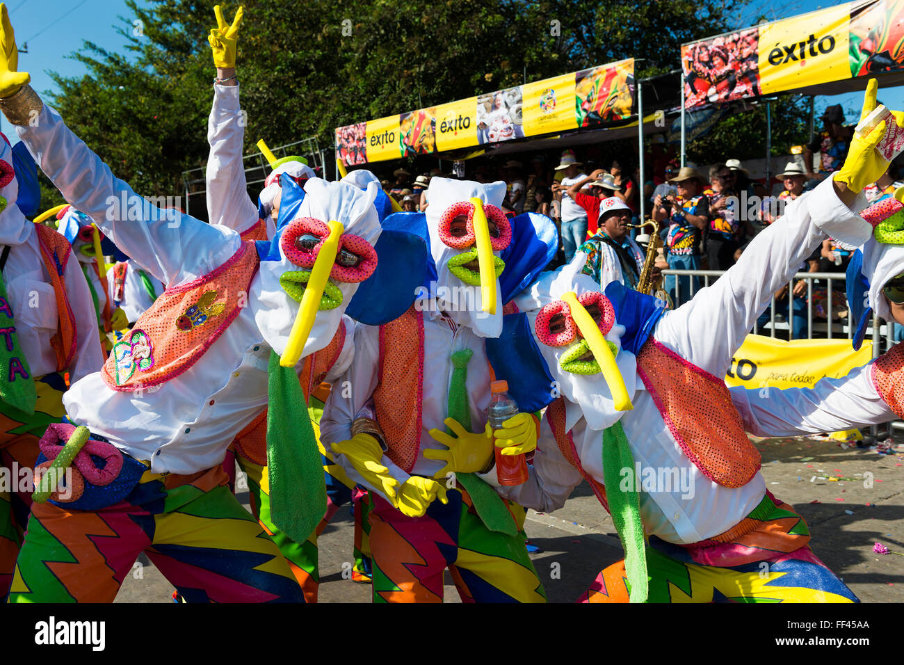 Barranquilla, Colombia - March 1, 2014: People at the carnival parades ...