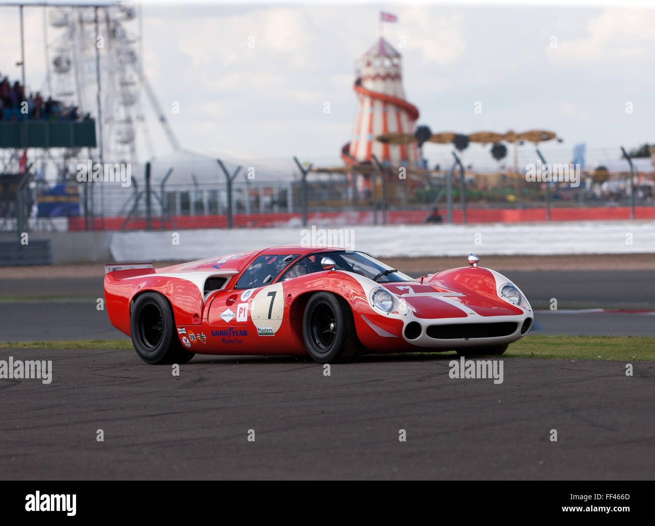 A Lola T70 Mk3B goes of the track during the FIA Masters Historic ...