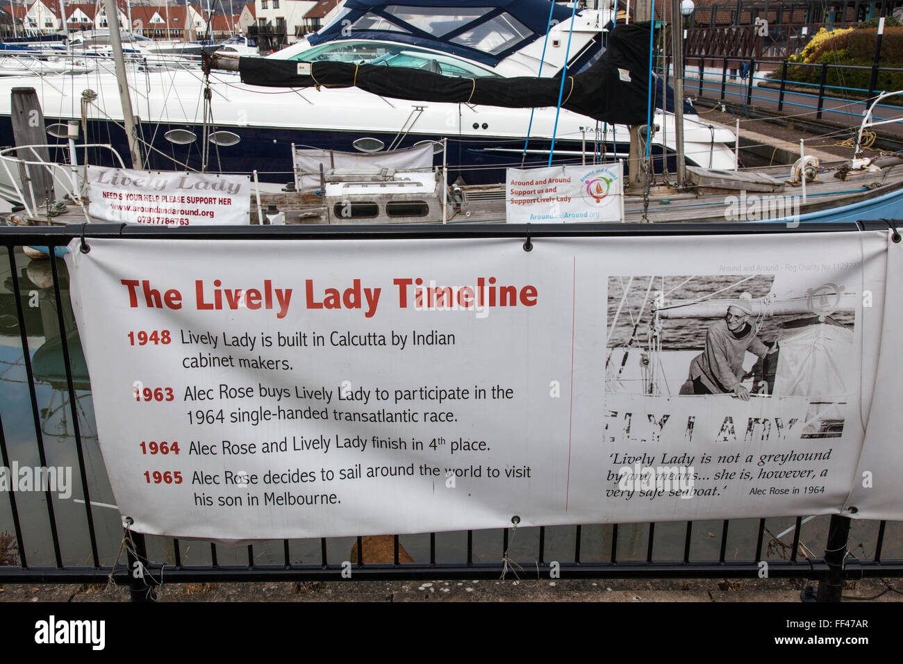 Close-up of the 'Lively Lady' record breaking yacht famous for being ...