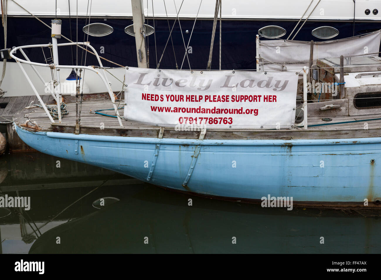 Close-up of the 'Lively Lady' record breaking yacht famous for being ...