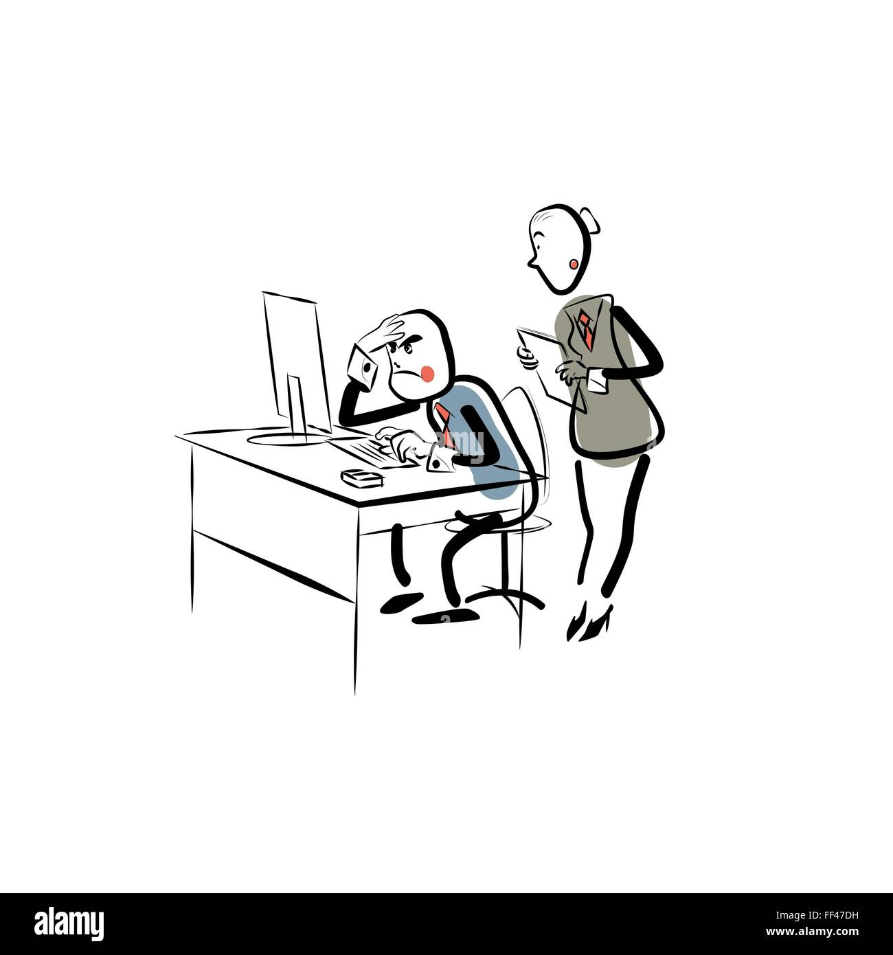 Hard computer work Stock Vector Image & Art - Alamy