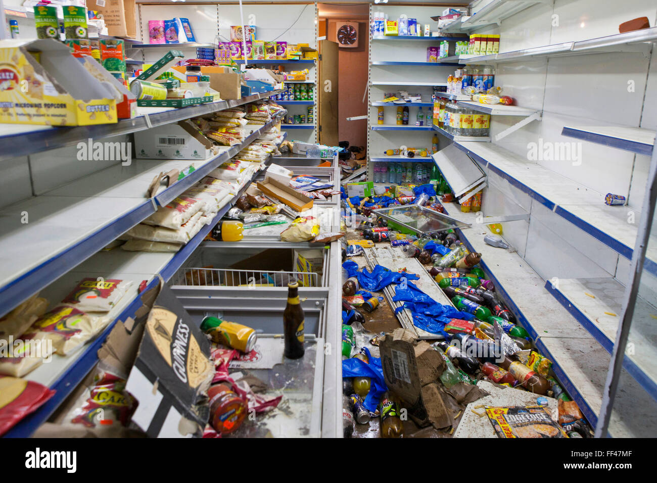 Ransacked and looted, Clarence convenience store and off license ...