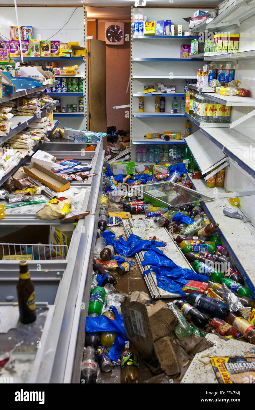 Ransacked and looted, Clarence convenience store and off license ...