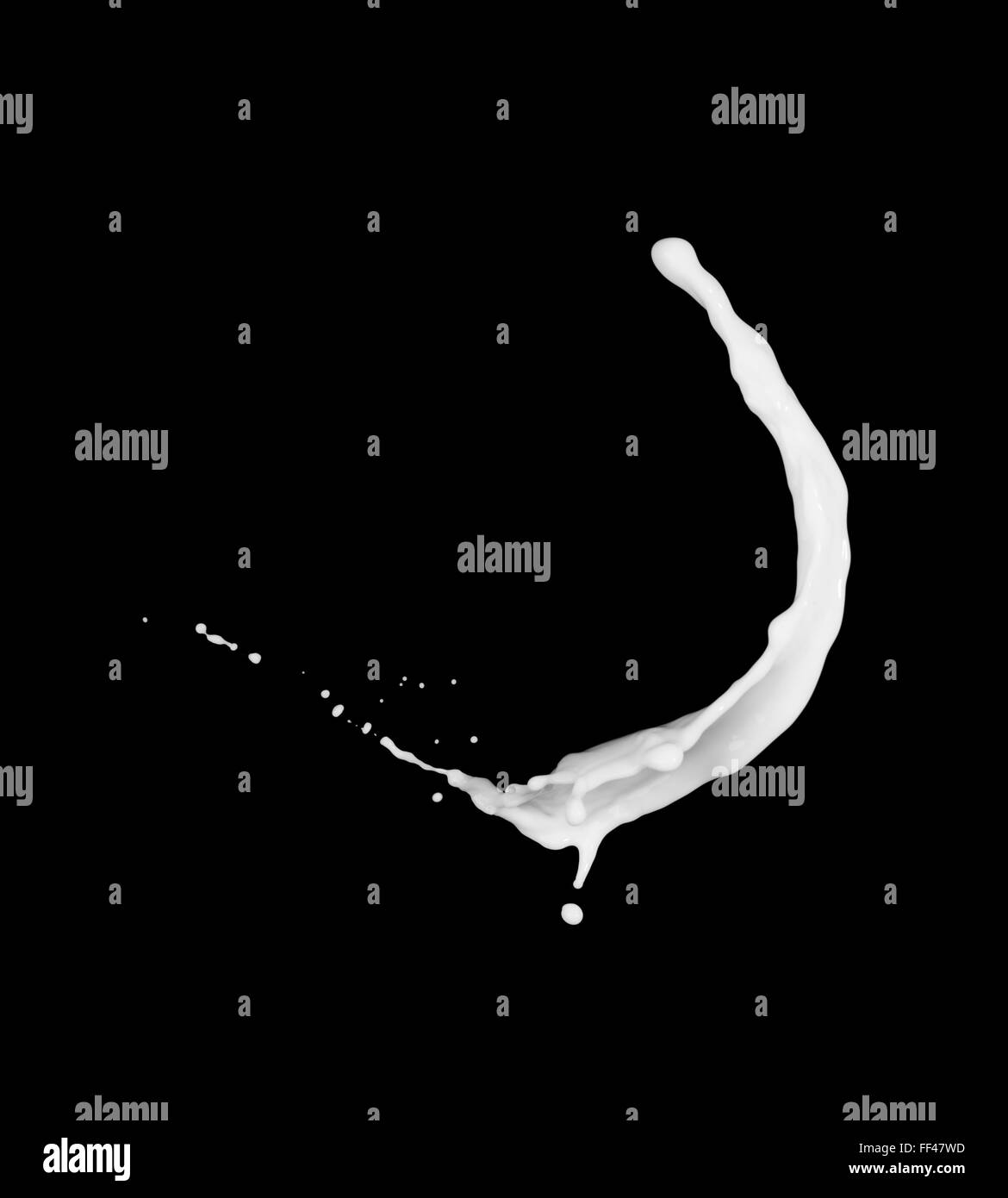 milk or white liquid splash isolated on black background Stock Photo ...