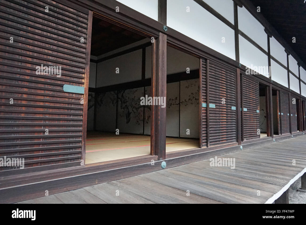 Receiving rooms at the Imperial Palace, Kyoto, Japan, in the rain Stock ...