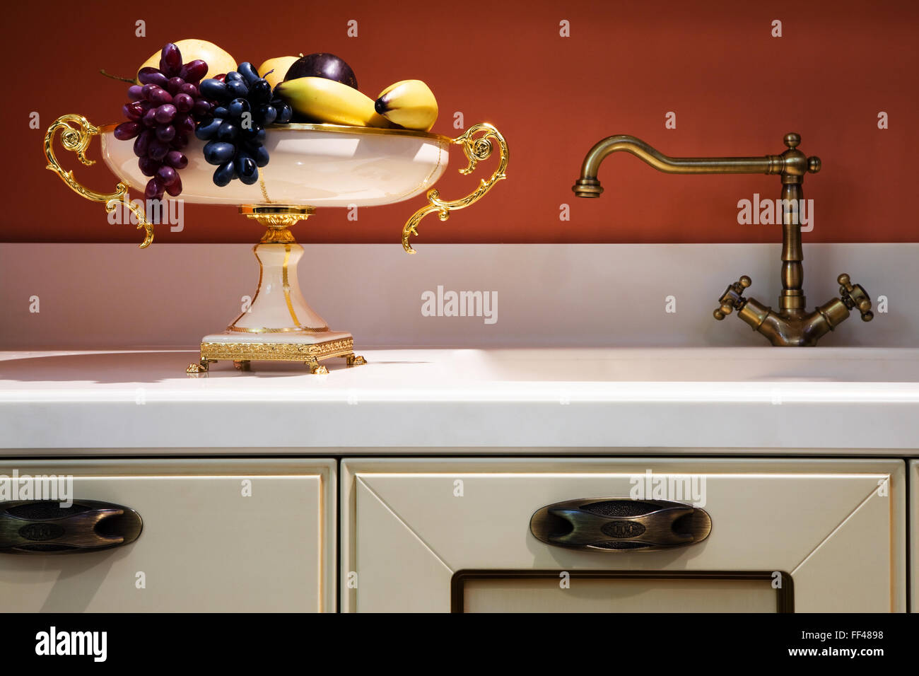 fresh fruits washed in the modern kitchen Stock Photo - Alamy