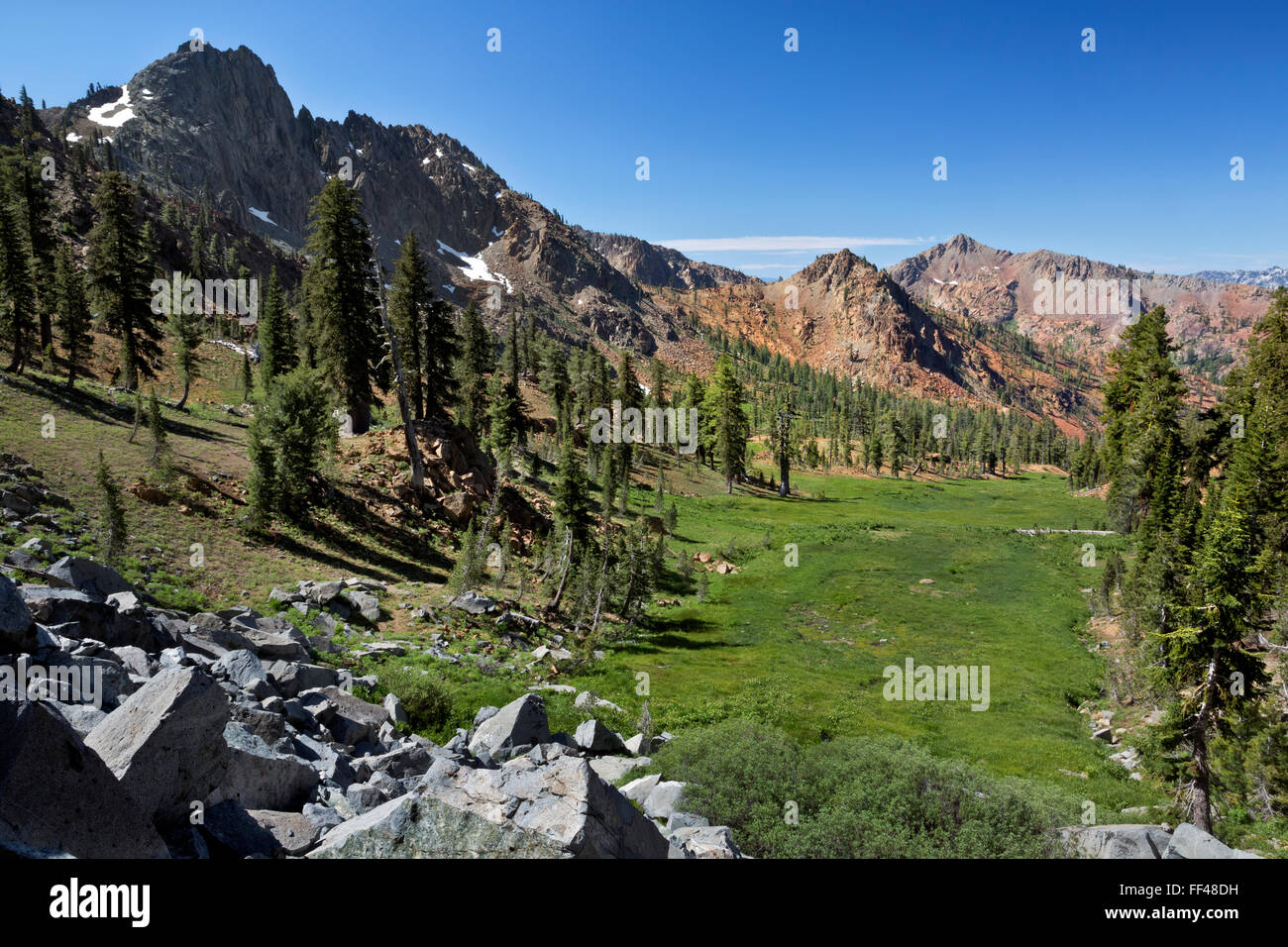CALIFORNIA - Siligo Meadows below Bee Tree Gap in the Trinity Alps ...