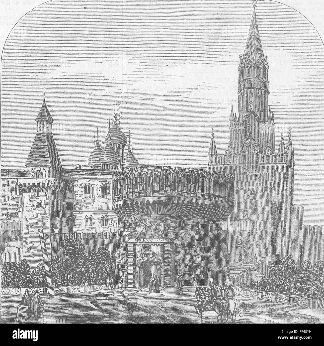 RUSSIA Gate of Trinity, Moscow 1856. Illustrated Times Stock Photo - Alamy
