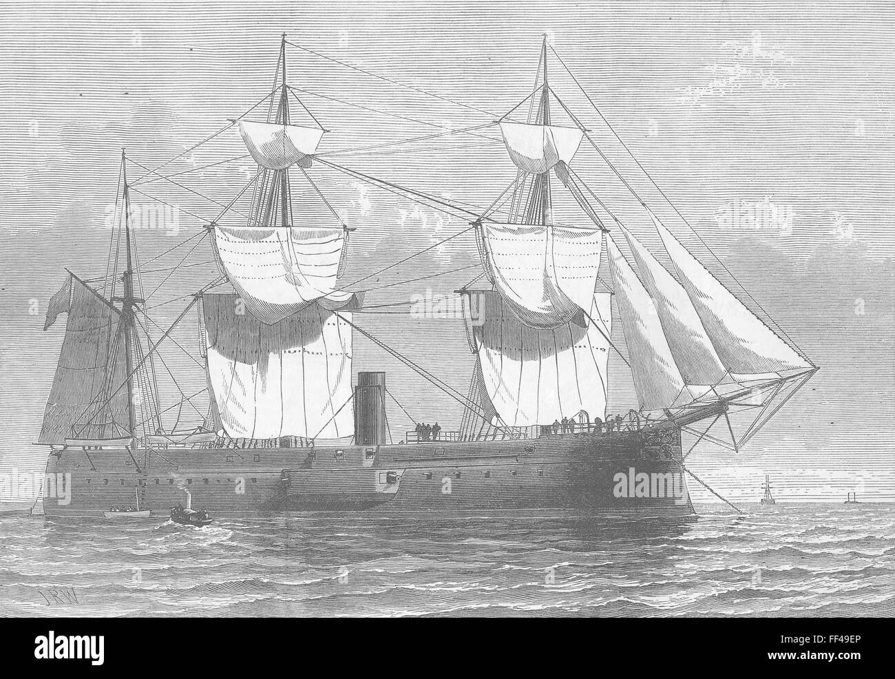 SHIPS The Japanese Ironclad Foo-Soo 1877. Illustrated London News Stock ...