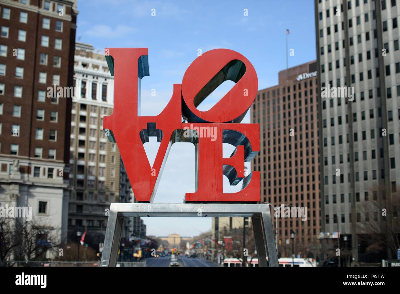 Philadelphia, PA., USA. 10th February, 2016. The iconic LOVE statue by ...