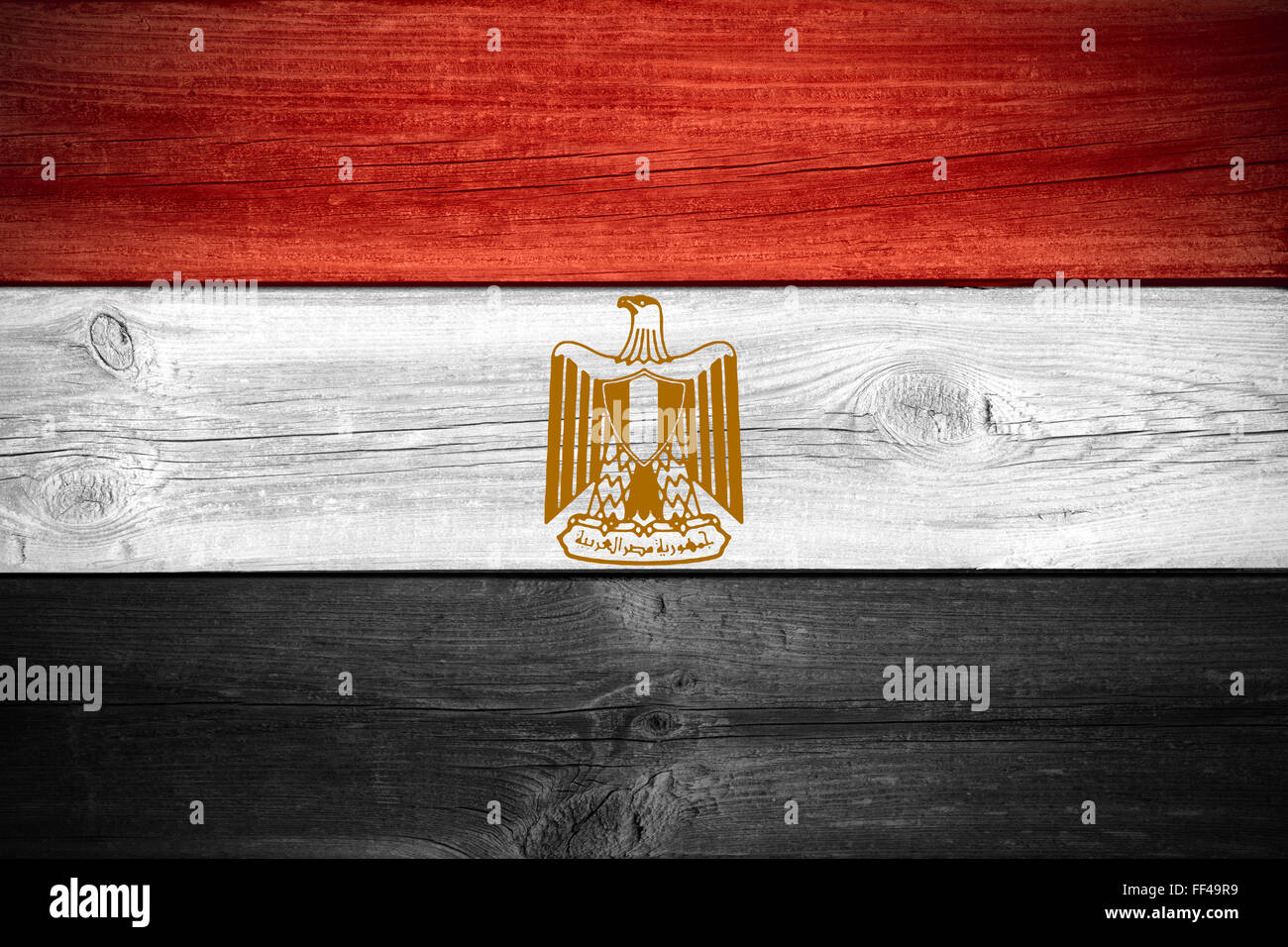 flag of Egypt or Egyptian banner on wooden background Stock Photo - Alamy