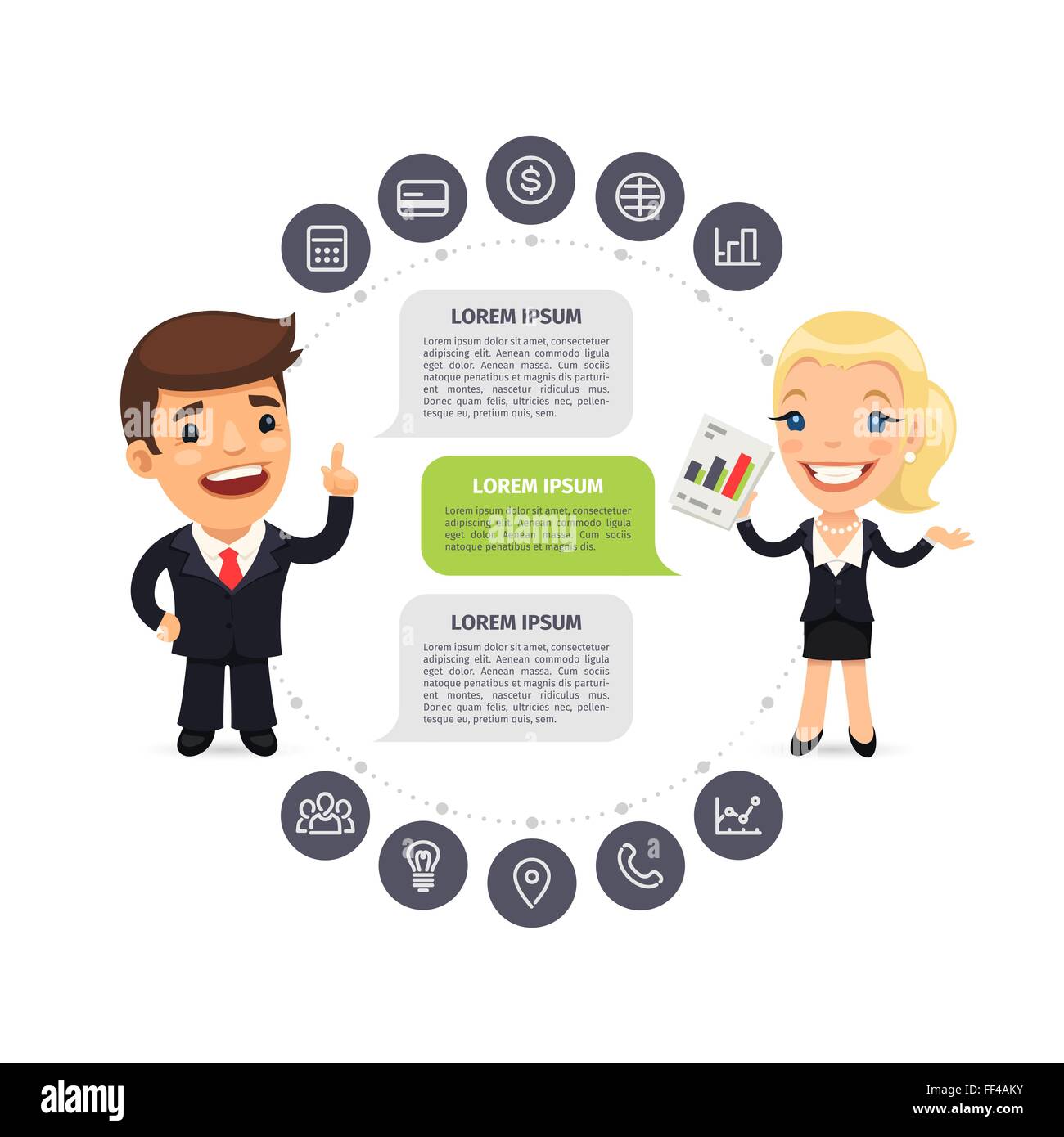 Speaking Businessmen Infographic with Icons Stock Vector Image & Art ...